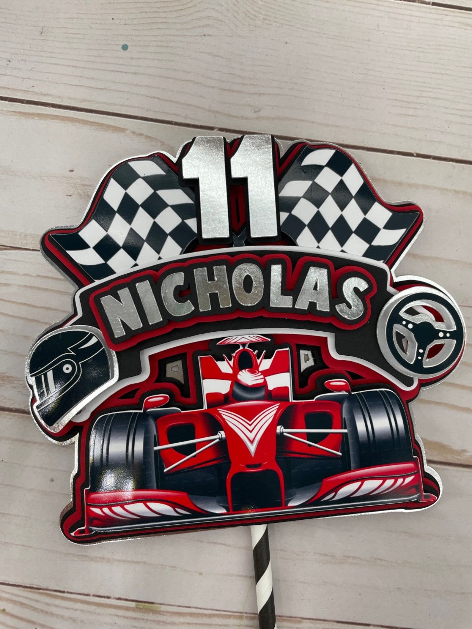 Race Car Cake Topper Go Kart Cake Topper Race Car Party - Etsy