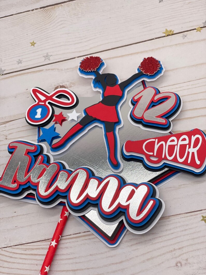 Cheerleader Cake Topper Cheer Birthday Cake Topper - Etsy