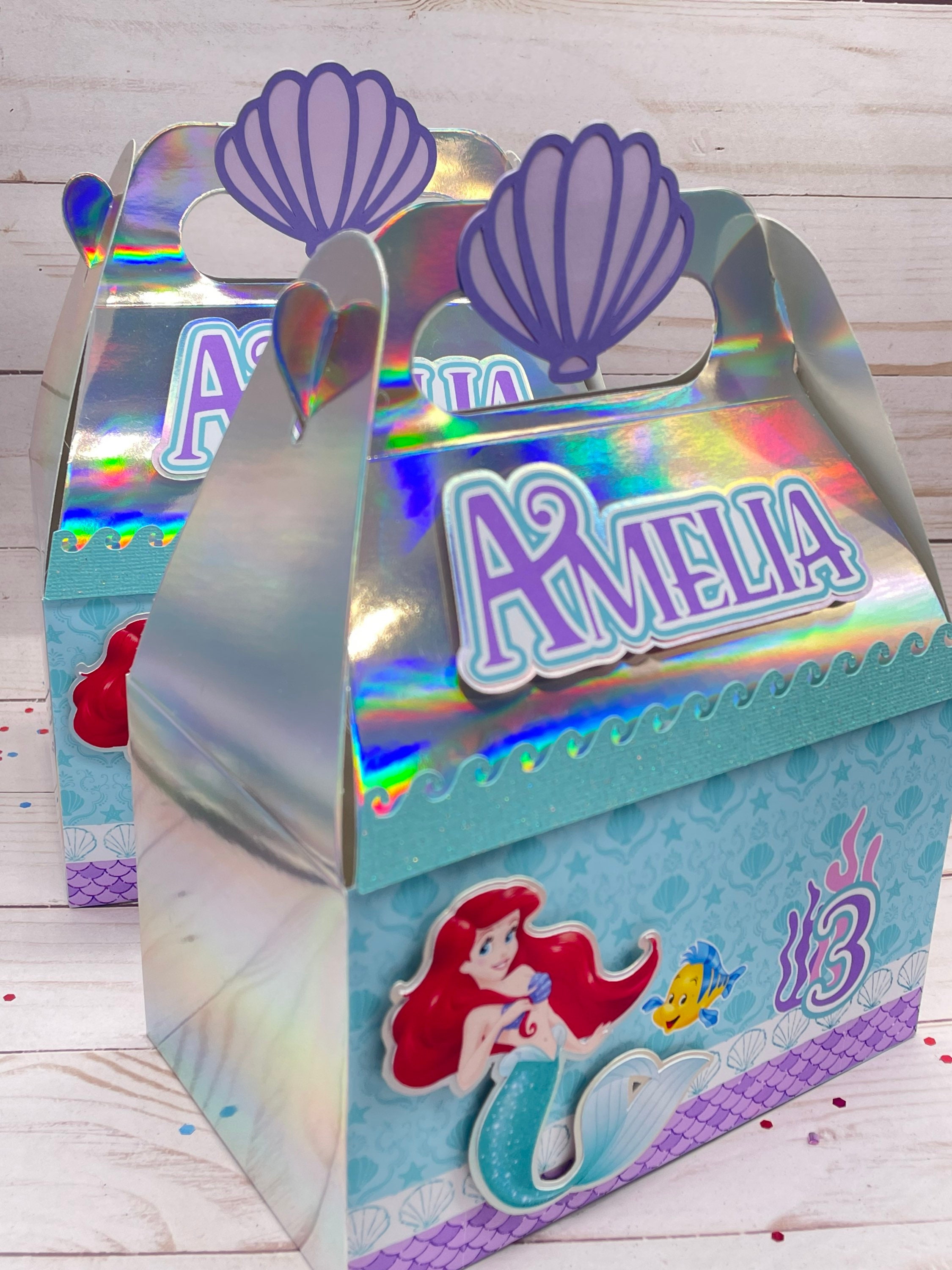Little Mermaid Favor Boxes, Little Mermaid Birthday Party, Mermaid ...