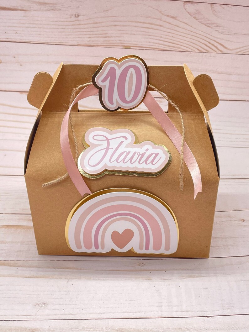 Boho Rainbow Favor Boxes, Boho Rainbow Party Decorations, Boho Rainbow ...