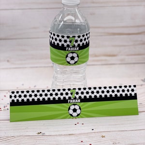 Soccer Water Labels, Soccer Party Decor, Sports Birthday Party, Soccer ...