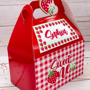 Strawberry Favor Box, Berry Sweet, Strawberry Party Decorations ...