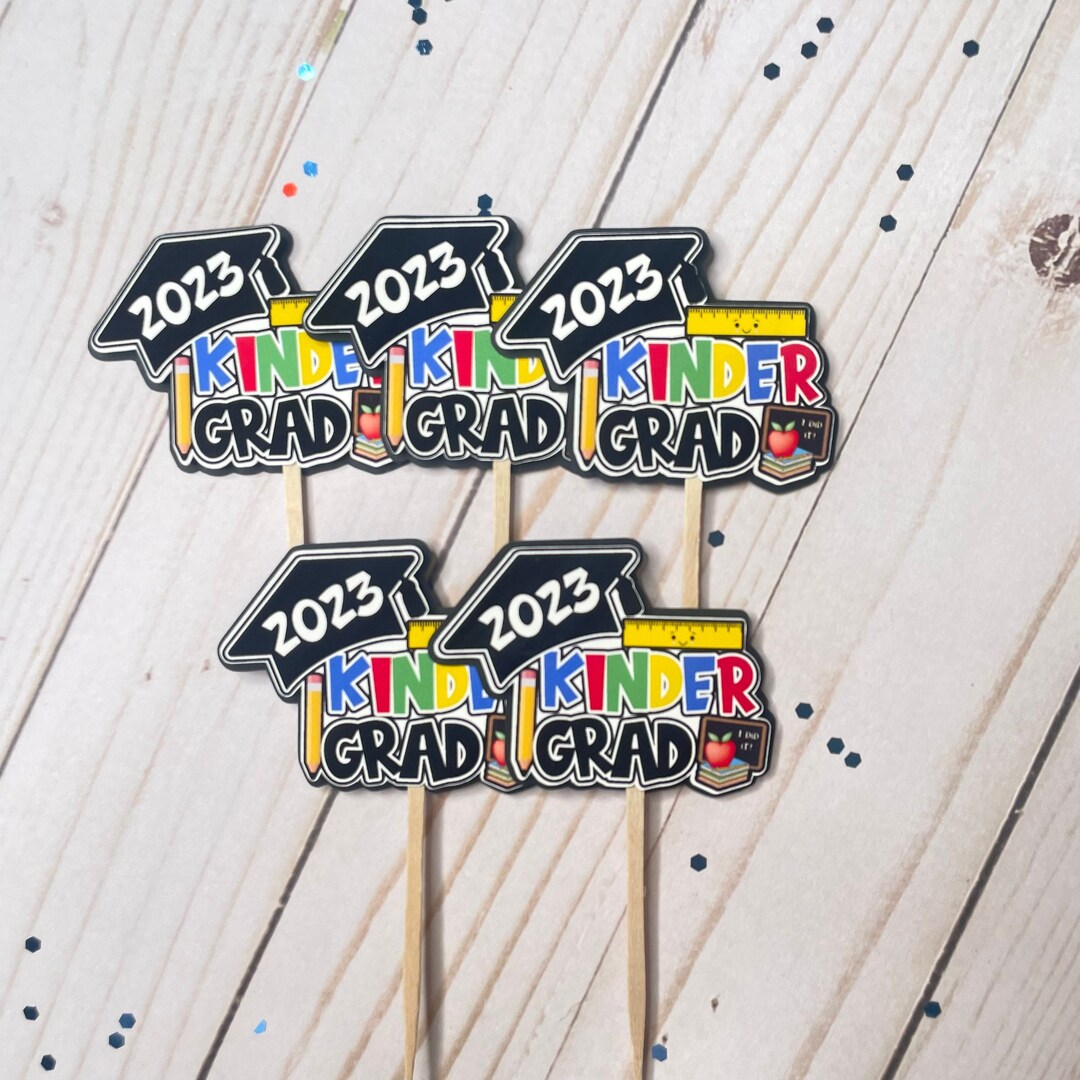 Kindergarten Cupcake Toppers, Kindergarten Graduation Party Decorations ...