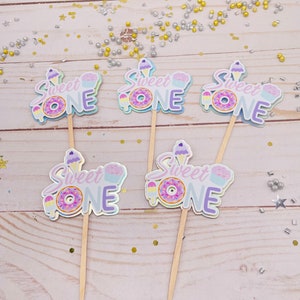 Sweet One Cupcake Toppers, Sweet One Birthday Party Favors, Sweet One ...