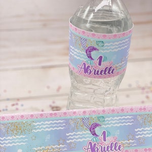 Mermaid Water Labels, Mermaid Party Decor, Under the Sea Birthday ...