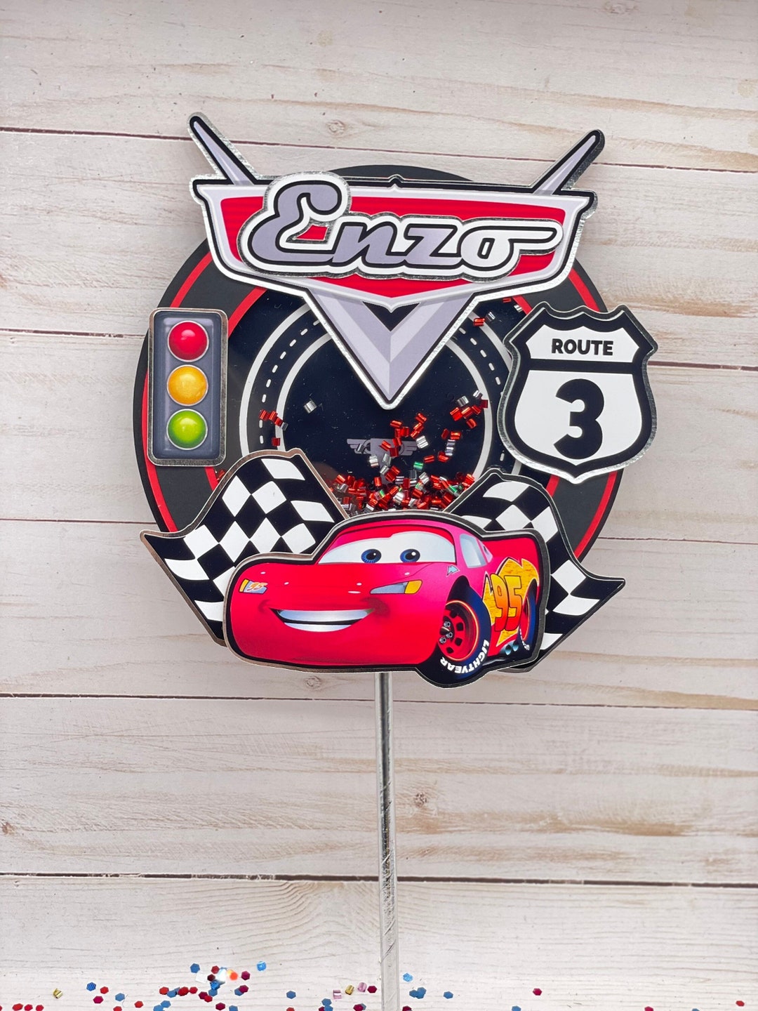 Lightning Mcqueen Cake Topper, Lightning Mcqueen Party Theme, Cars ...