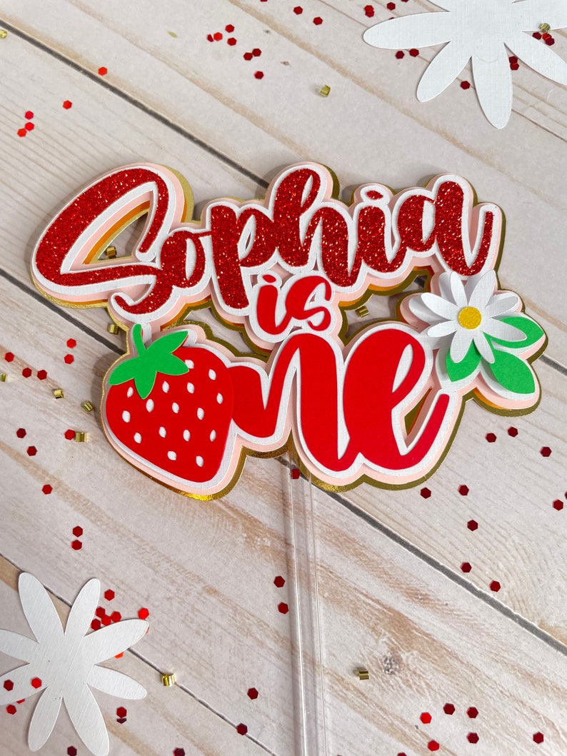 Strawberry Cake Topper, Berry Sweet, Strawberry Party Decorations ...