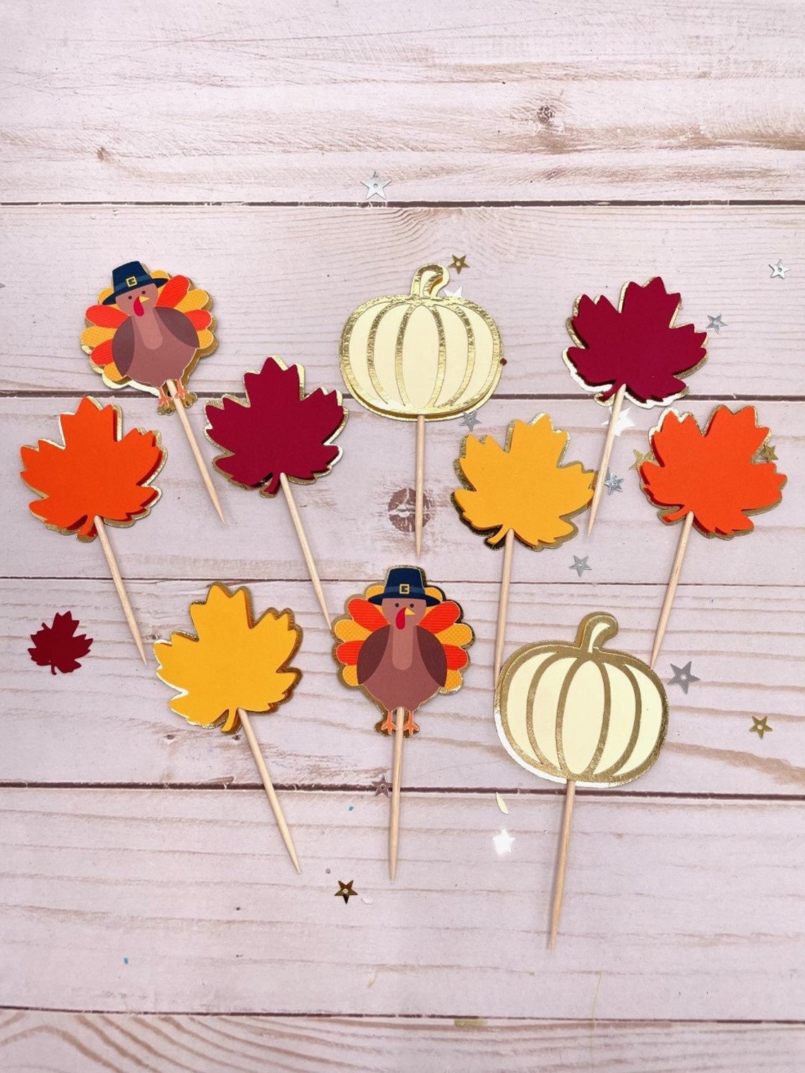Thanksgiving Cupcake Toppers, Thanksgiving Mini Toppers, Thankful ...
