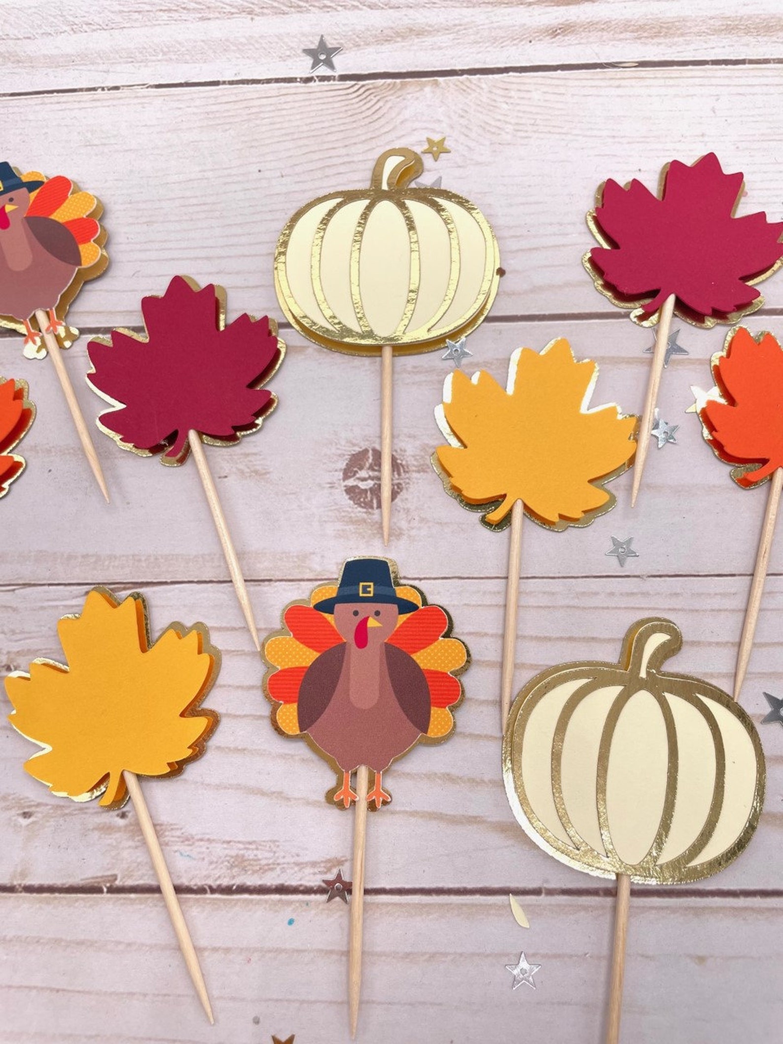 Thanksgiving Cupcake Toppers, Thanksgiving Mini Toppers, Thankful ...