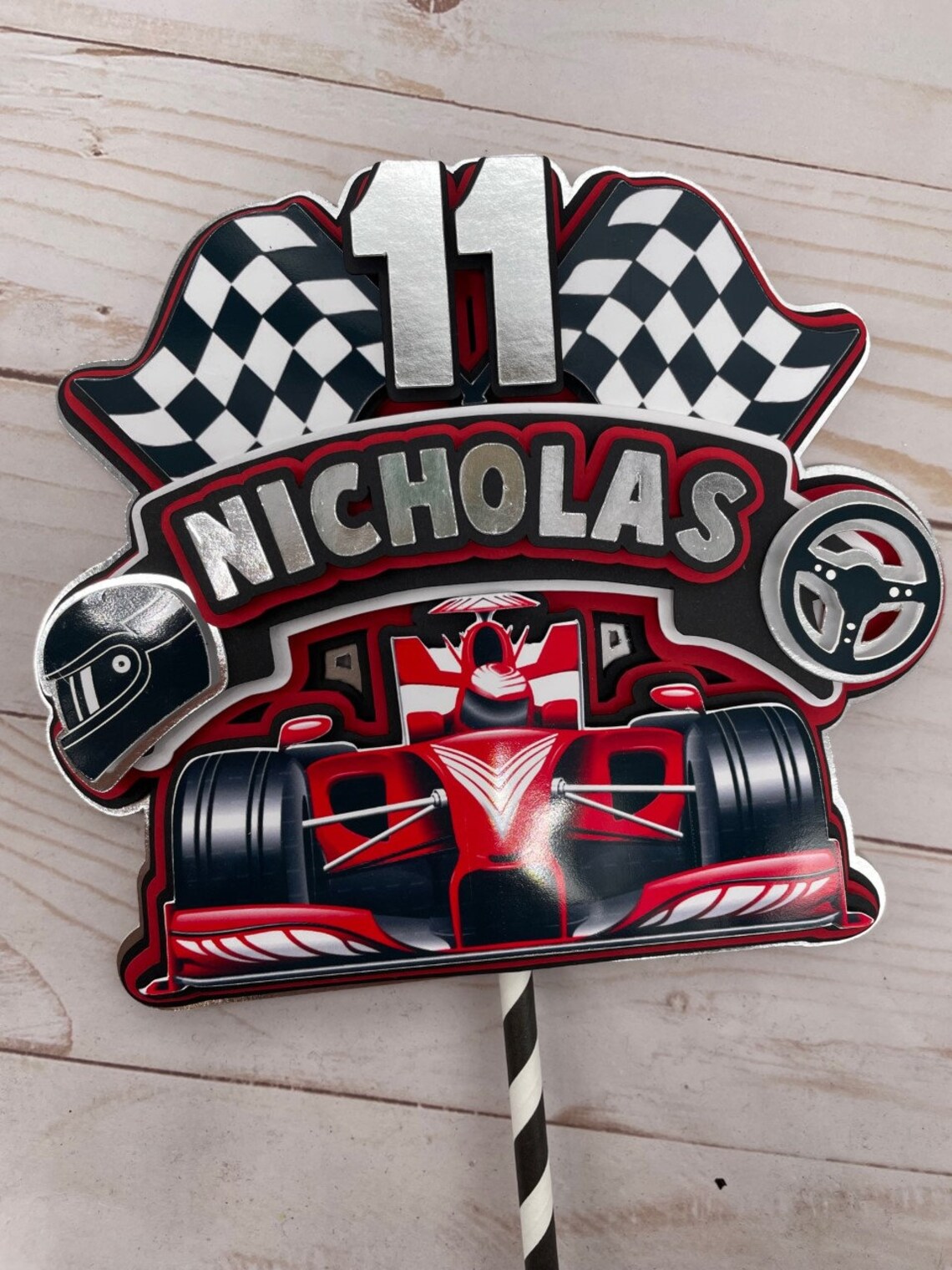 Race Car Cake Topper Go Kart Cake Topper Race Car Party - Etsy