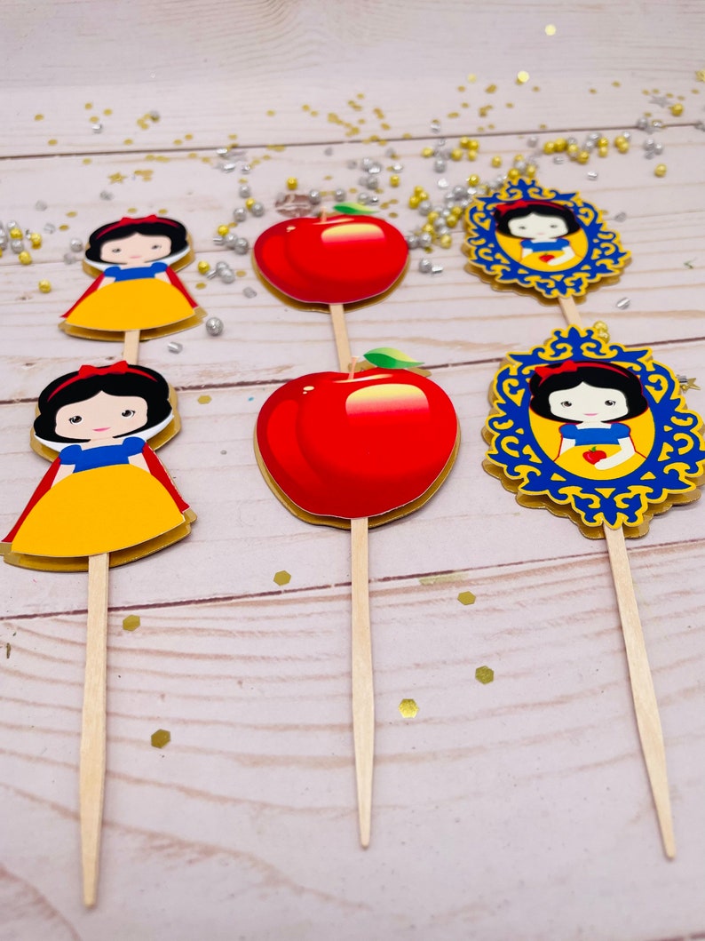 Snow White Cupcake Toppers Snow White Party Decor Snow White - Etsy