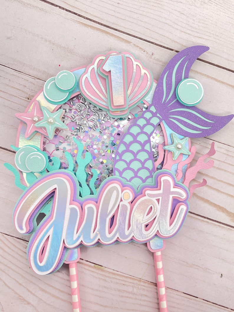 Mermaid Shaker Cake Topper Mermaid Party Decor Under the Sea - Etsy