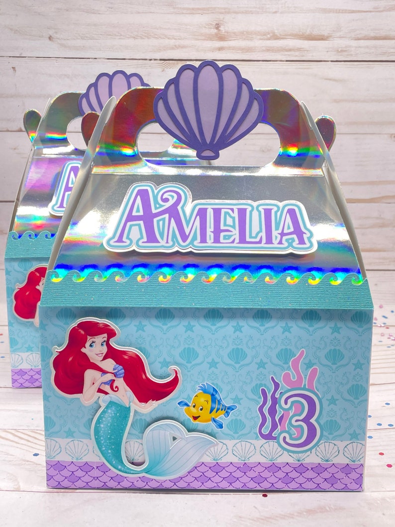 Little Mermaid Favor Boxes, Little Mermaid Birthday Party, Mermaid ...