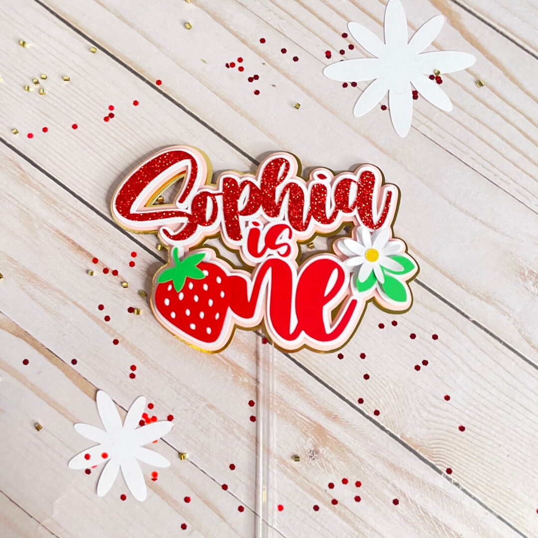 Strawberry Cake Topper, Berry Sweet, Strawberry Party Decorations ...