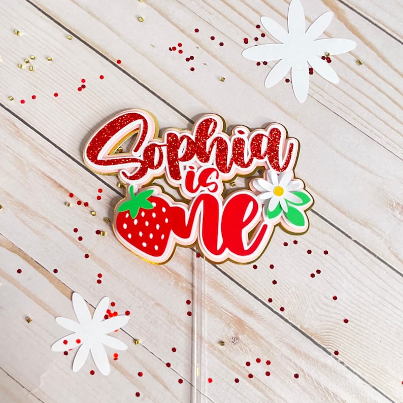 Strawberry Cake Topper, Berry Sweet, Strawberry Party Decorations ...