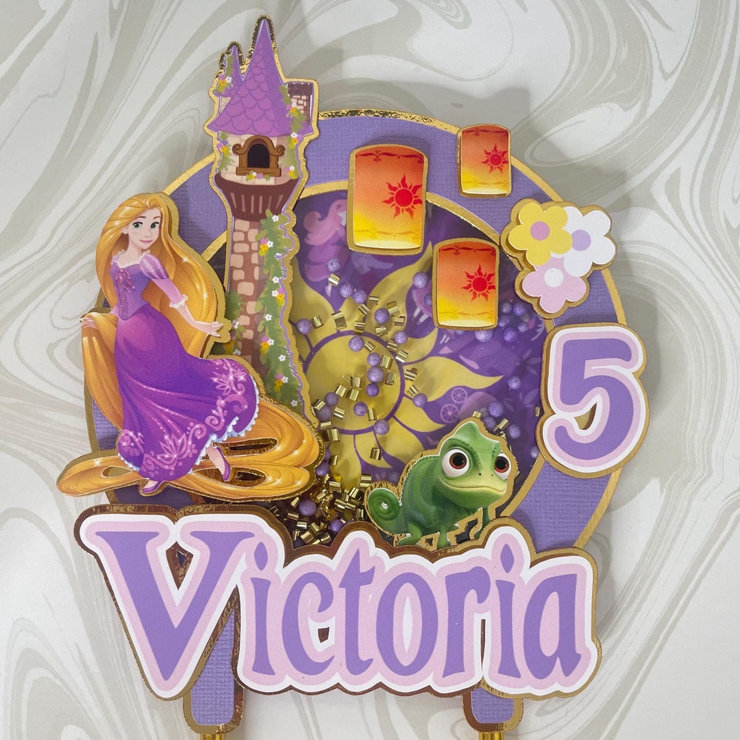 Tangled Shaker Cake Topper, Tangled Party Decor, Rapunzel Cake Topper ...