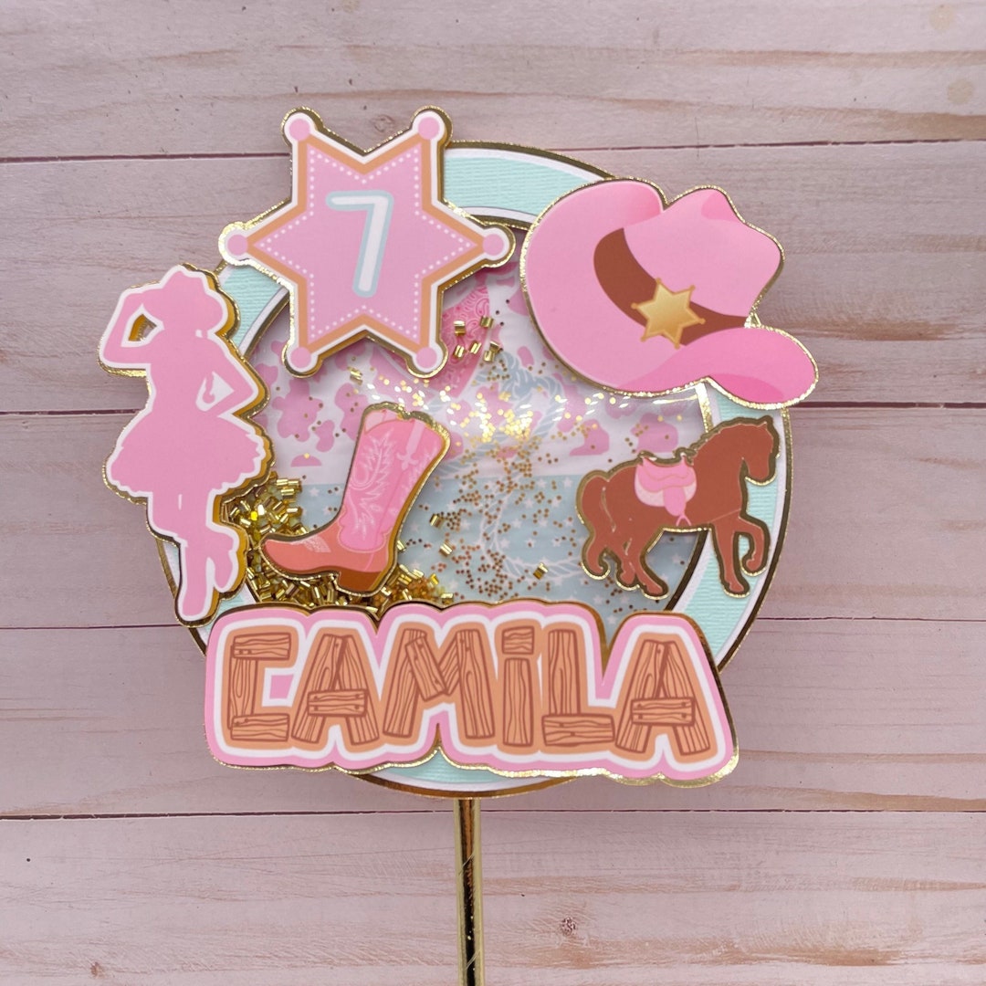 Cowgirl Cake Topper, Howdy Party, Cowgirl Party, Cowgirl Rodeo, Pink ...