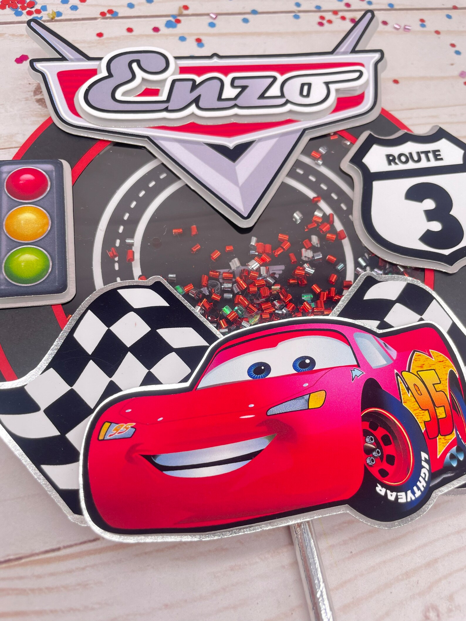 Lightning Mcqueen Cake Topper, Lightning Mcqueen Party Theme, Cars ...