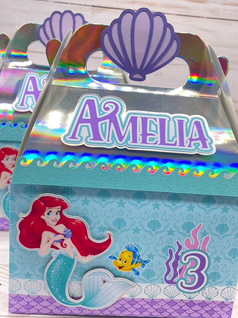 Little Mermaid Favor Boxes, Little Mermaid Birthday Party, Mermaid ...