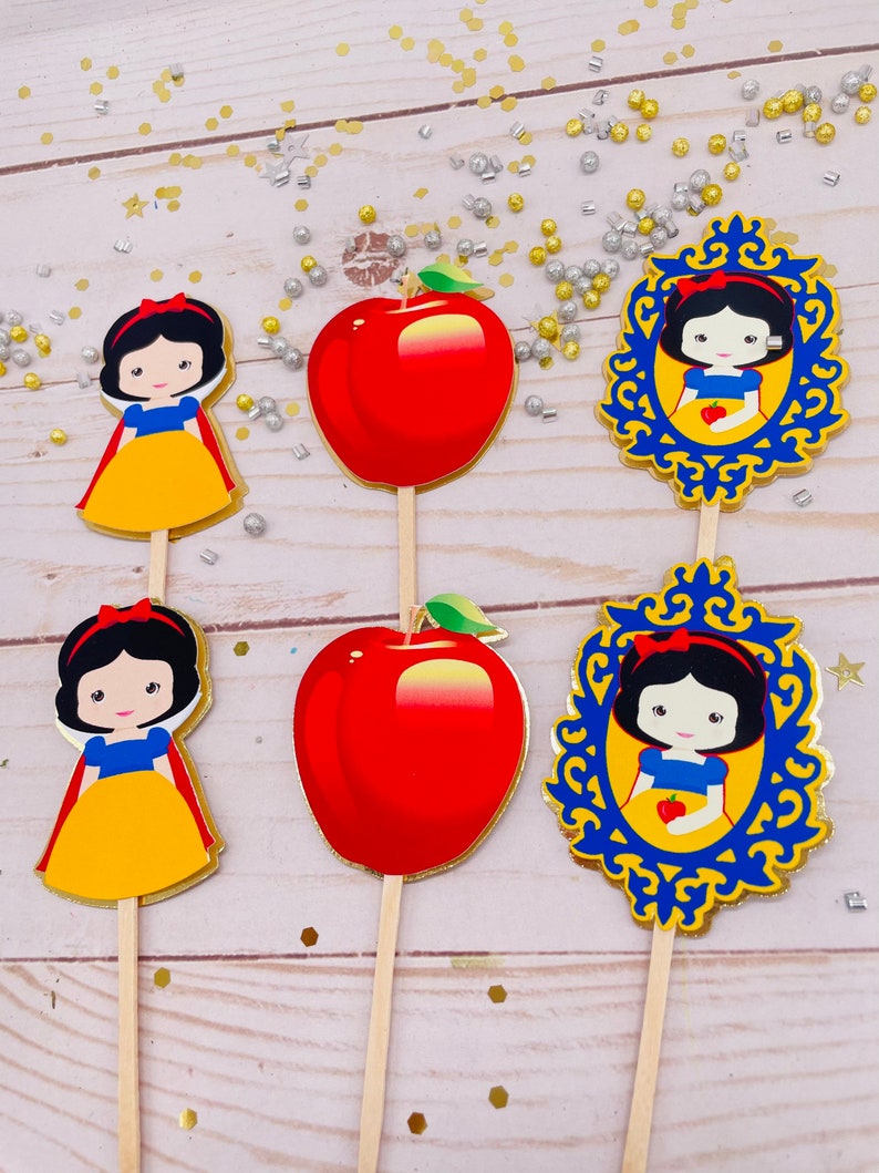 Snow White Cupcake Toppers Snow White Party Decor Snow White - Etsy