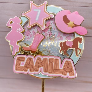 Cowgirl Cake Topper, Howdy Party, Cowgirl Party, Cowgirl Rodeo, Pink ...