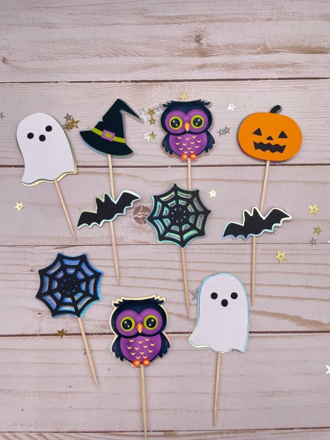 Halloween Cupcake Toppers, Halloween Party Decor, Halloween Decoration ...