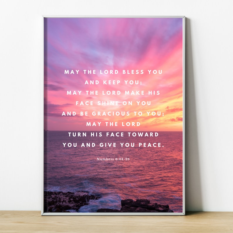 Numbers 6 24-26 Aaronic Blessing Bible Verse Wall Art Print ...