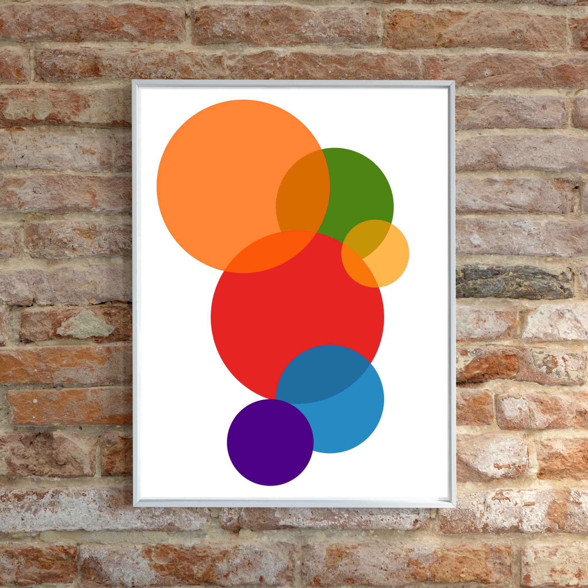 Primary Colors Modern Wall Art Printables - 5 Prints, Bright Rainbow ...
