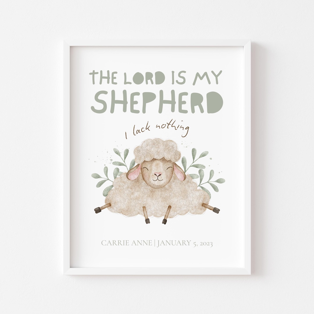 Personalized Christian Kids Artwork Psalm 23 the Lord is My Shepherd ...