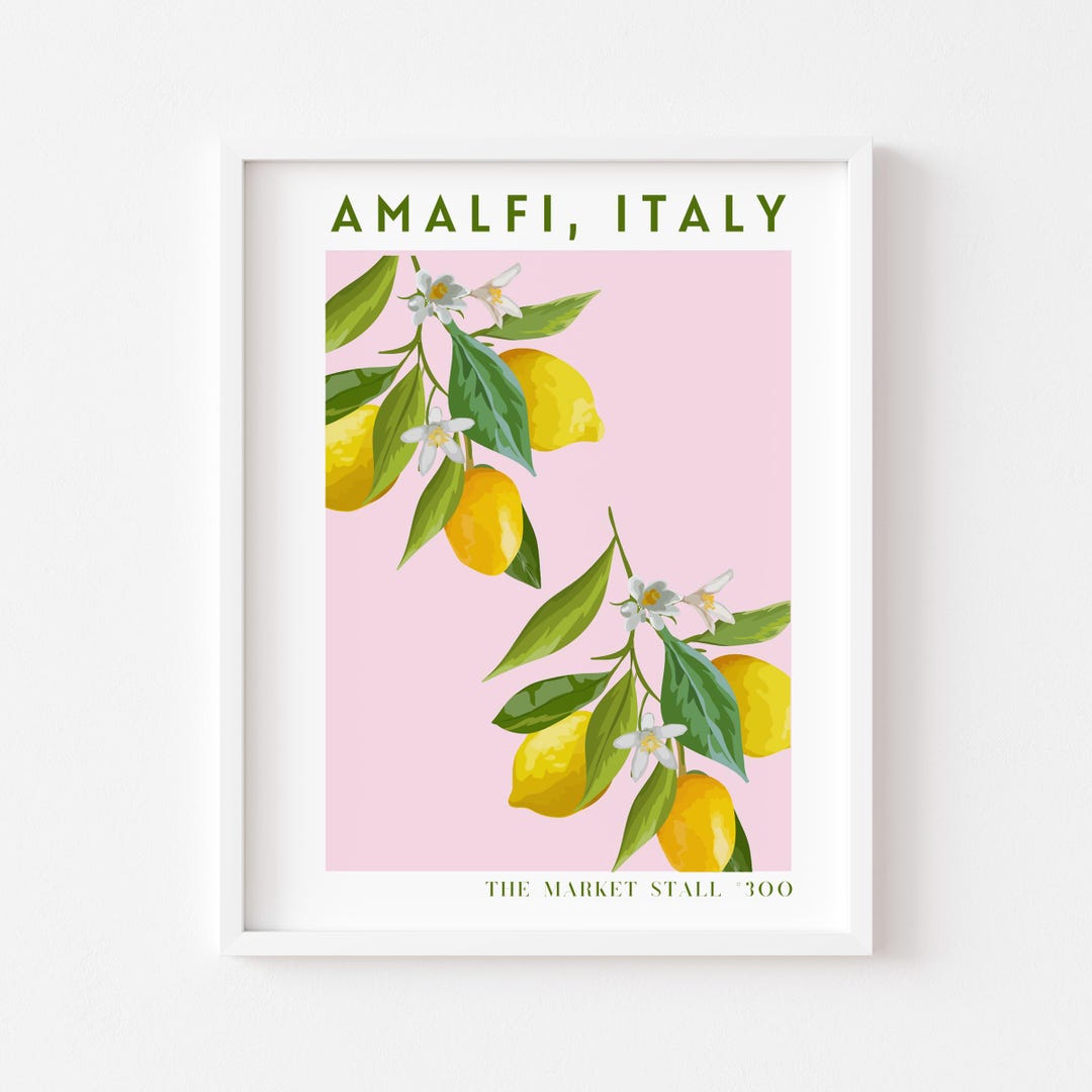Amalfi Coast Lemon Print: Italian Kitchen Wall Art - Etsy