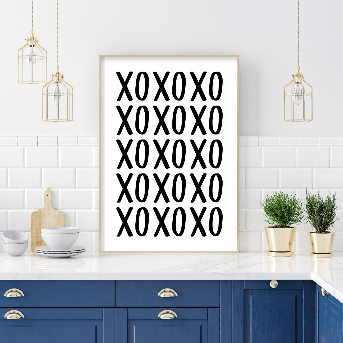 Black & White XO Printable Sign Set of 3 Wall Art Printables - Etsy