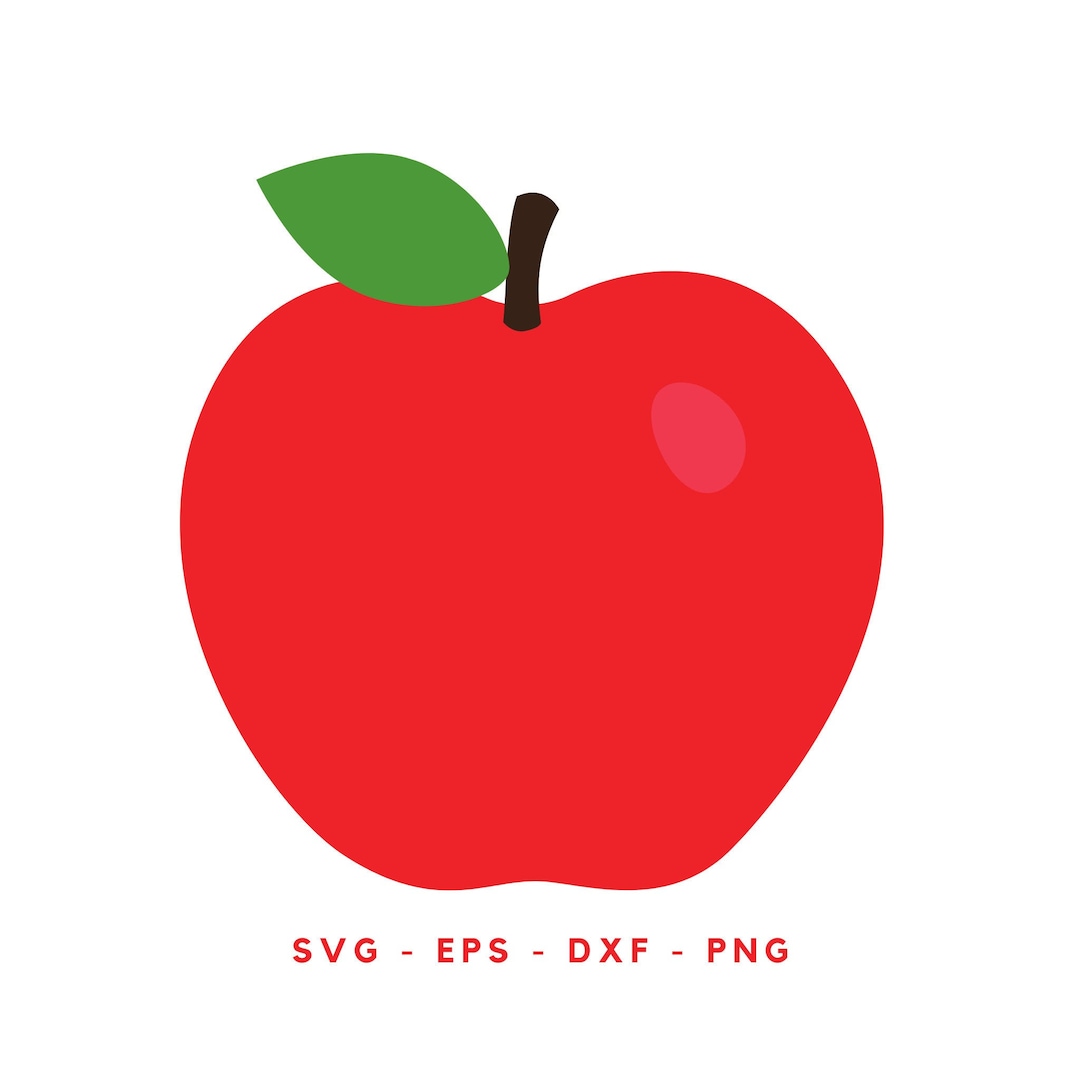 Red Apple Svg, Apple Clipart, Teacher Svg, School Svg, Silhouette Cut ...