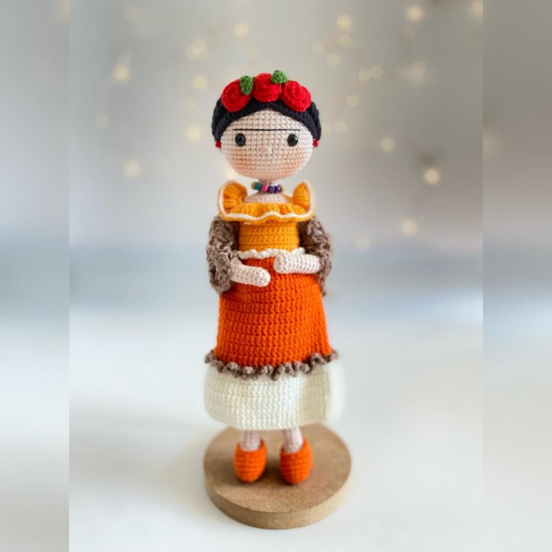 Frida Kahlo Doll, Mexican Painter, Natural Decorative Doll, Doll With ...