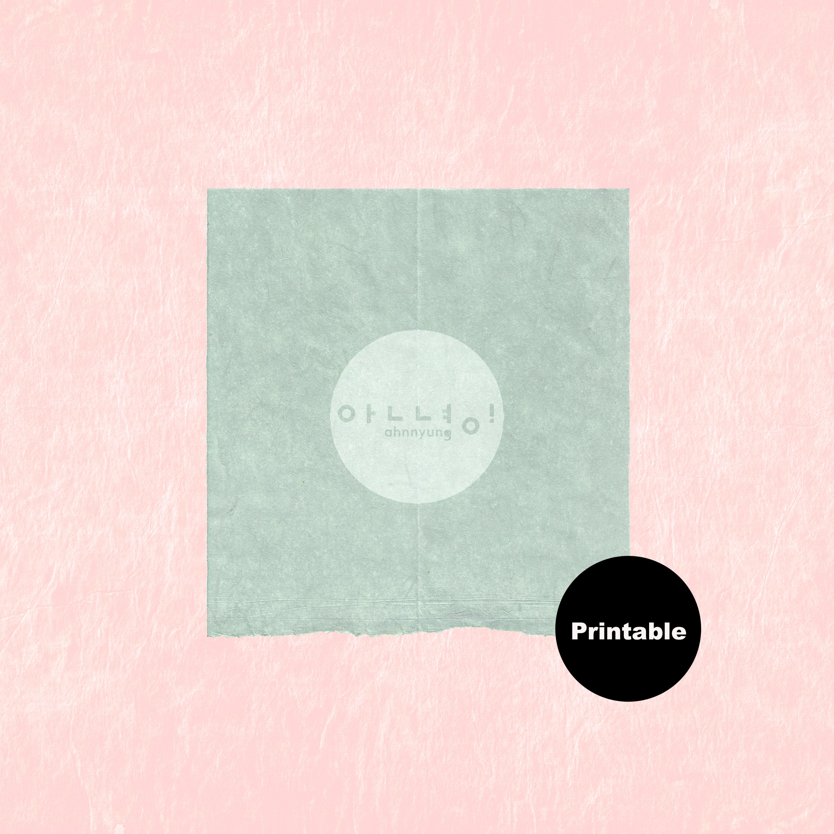 Pink Green Minimalist Printable, Square Blush Pink Abstract Wall Art ...