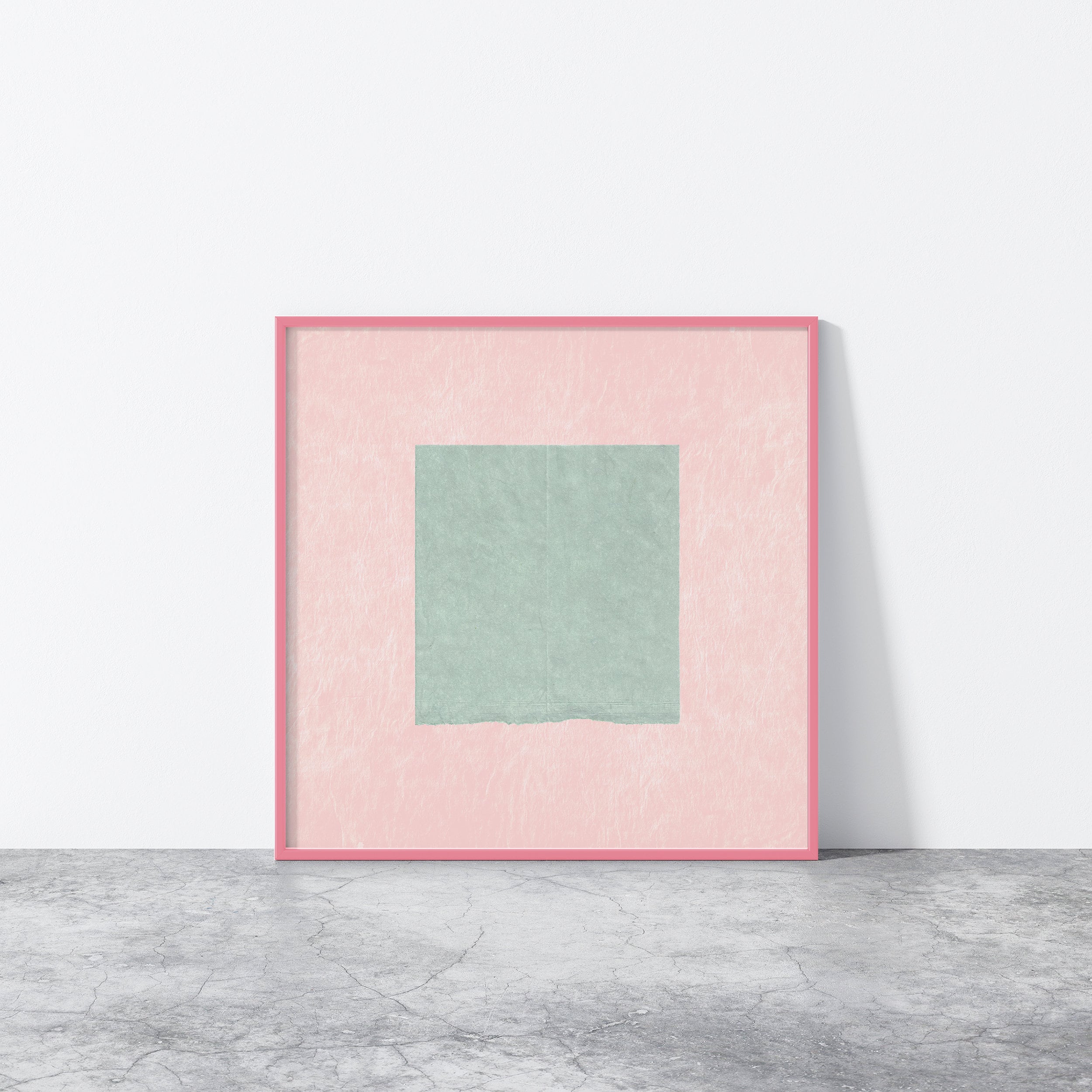 Pink Green Minimalist Printable, Square Blush Pink Abstract Wall Art ...