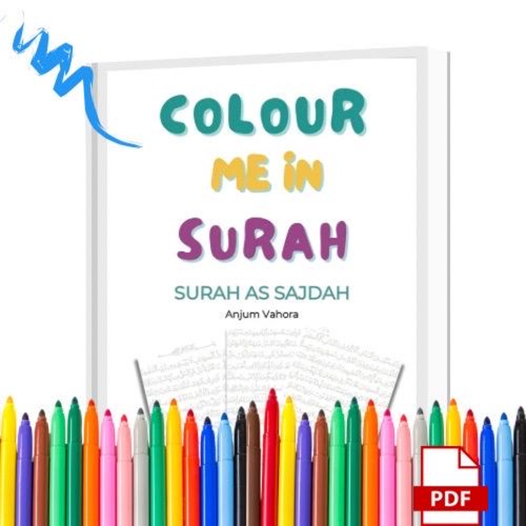 A4 Surah As-sajdah Quran Coloring Book – Islamic Calligraphy Tracing ...