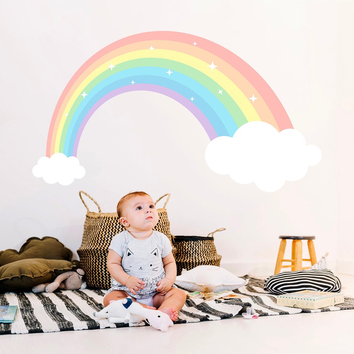 Pastell Regenbogen Wand Aufkleber Baby Mädchen Schlafzimmer | Etsy Pastell Regenbogen Wand Aufkleber Baby Mädchen Schlafzimmer | Etsy