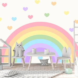 Large Rainbow Wall Decal for Toddler Girl Room, Polka Dots Stickers ...