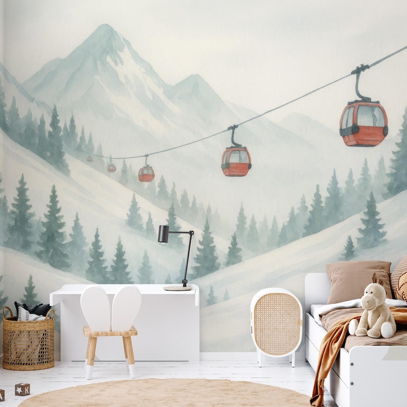 Ski Mountain Wall Murals - Etsy