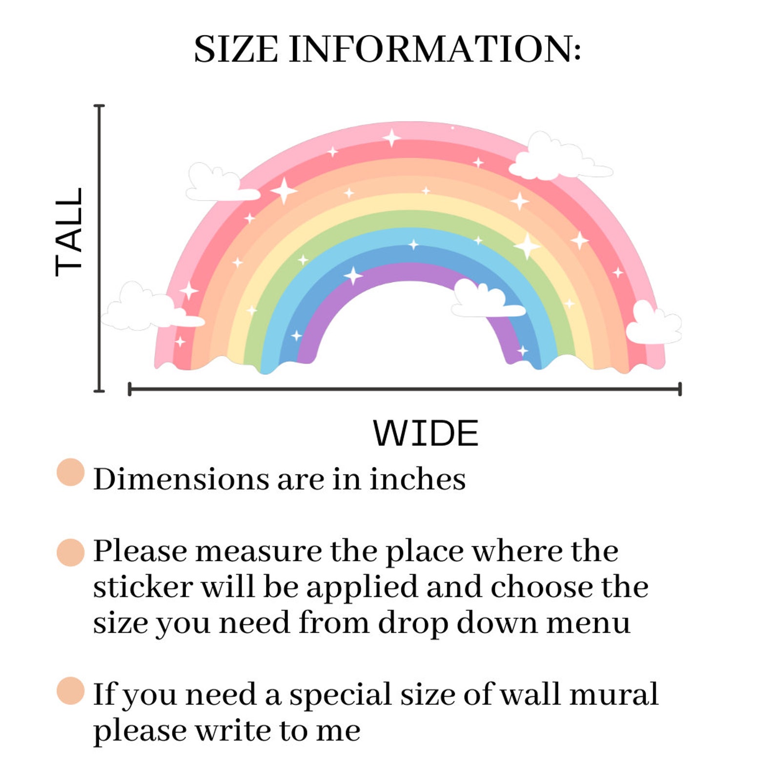 Pastel Rainbow Wall Decal for Girls Bedroom Rainbow With - Etsy