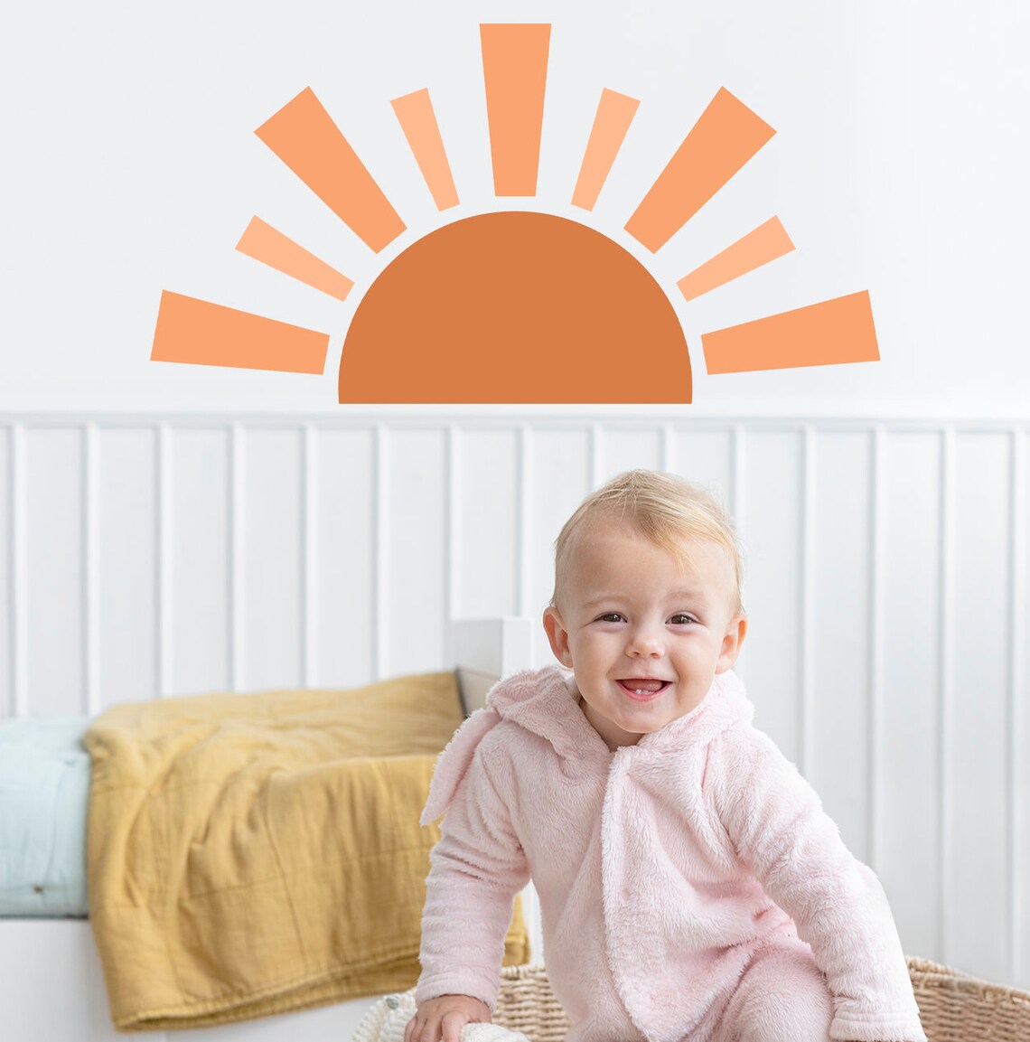 Half Sun Wall Decal Nursery Large Boho Sun Wall Decor Home - Etsy