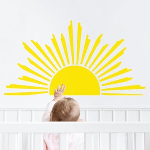 Sun Wall Decals Neutral for Kids Nursery - Sunshine Wall Art Vinyl ...
