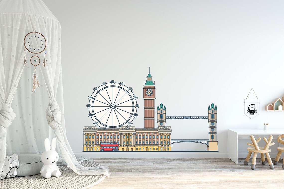 London View Wall Decals Nursery City Wall Sticker Kids Room | Etsy