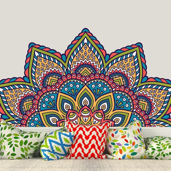 Half Mandala Wall Decal - Etsy