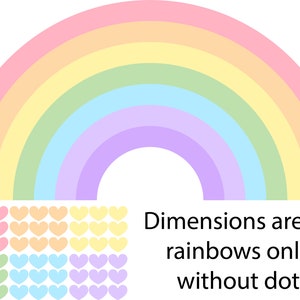 Large Rainbow Wall Decal for Toddler Girl Room, Polka Dots Stickers ...