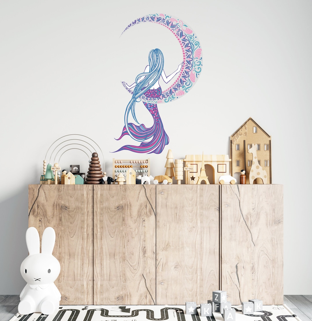 Mermaid Wall Decals for Little Girls - Mermaid Wall Decor for Girls ...