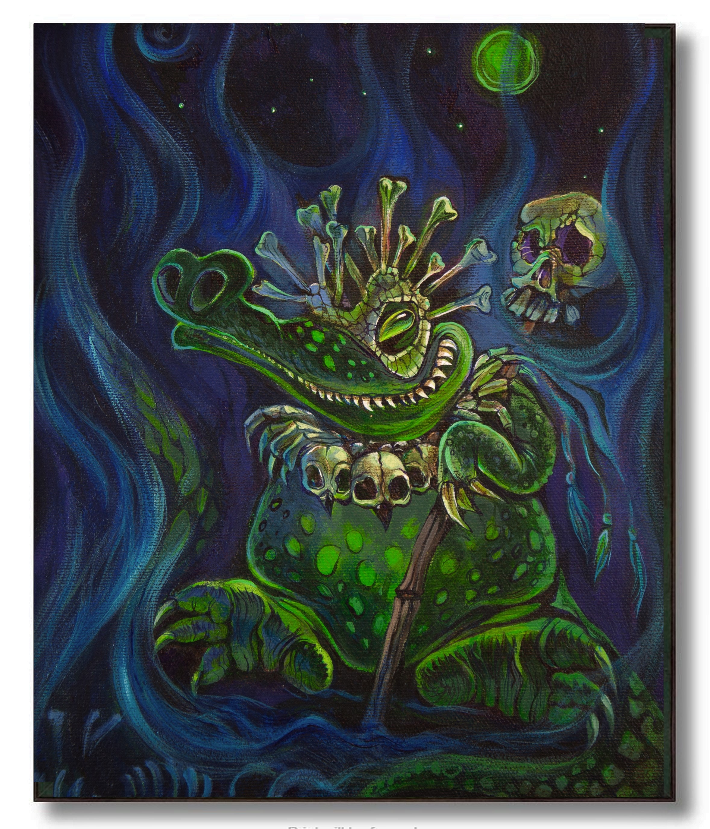 Voodoo Croc, Art Print, Crocodile, Skull Crown, Creepy Art, Disney ...