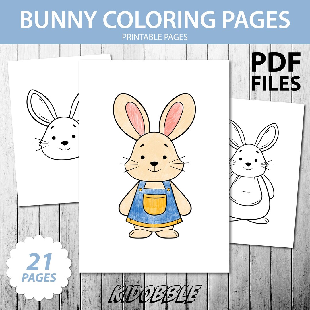Bunny Coloring Pages Cute Easter Print Fun Kids Activity Sheets ...