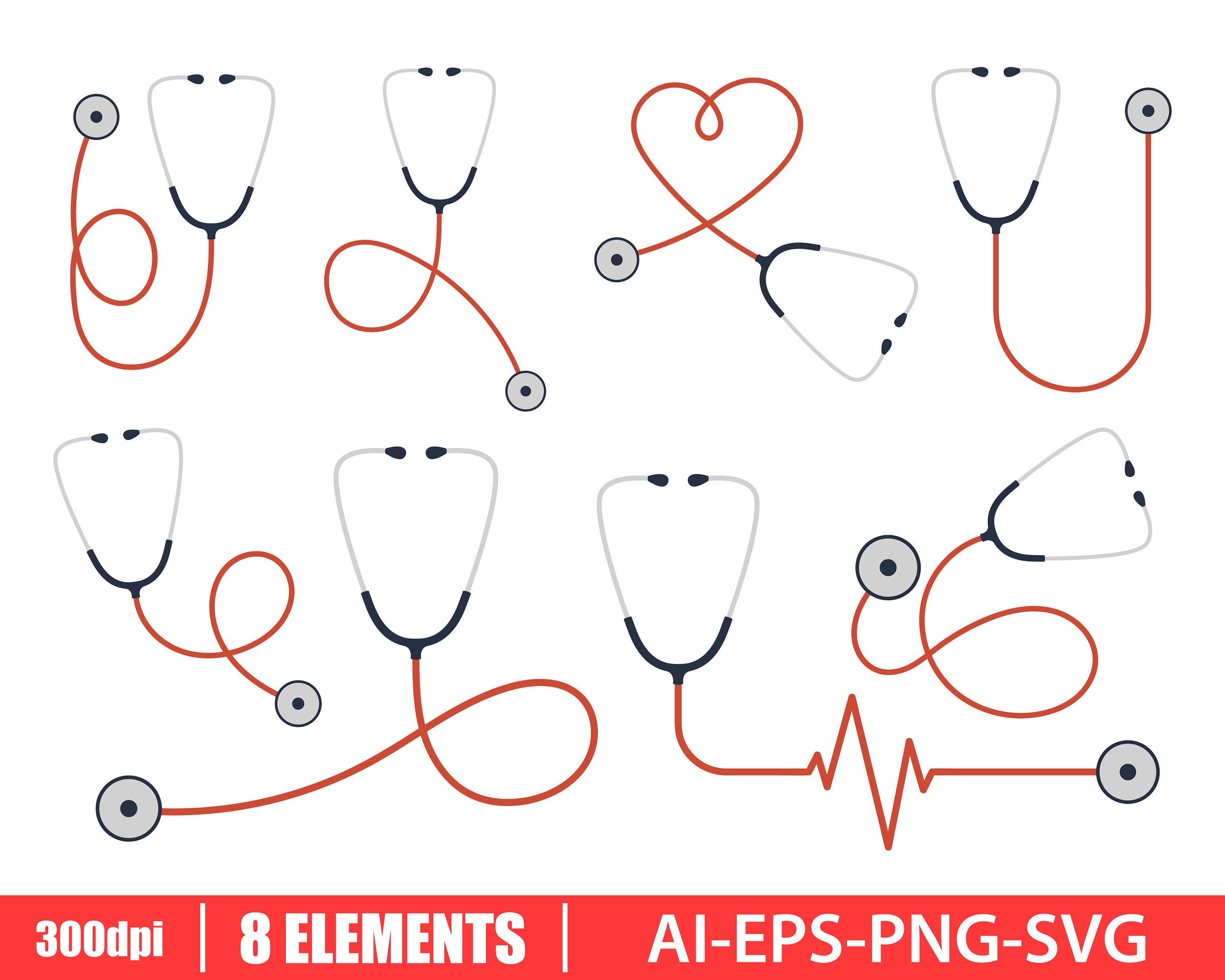 Stethoscope Clipart Vector Design Illustration. Stethoscope - Etsy Canada