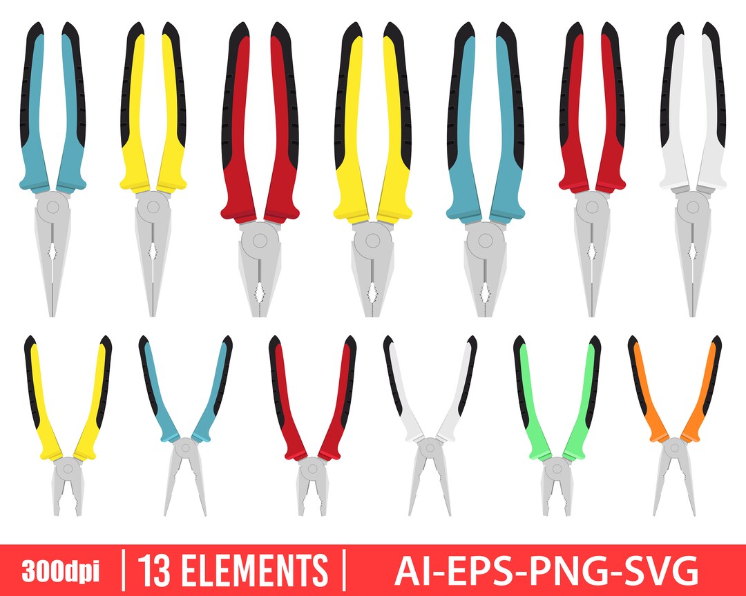 Pliers Clipart Vector Design Illustration. Pliers Set. Vector - Etsy